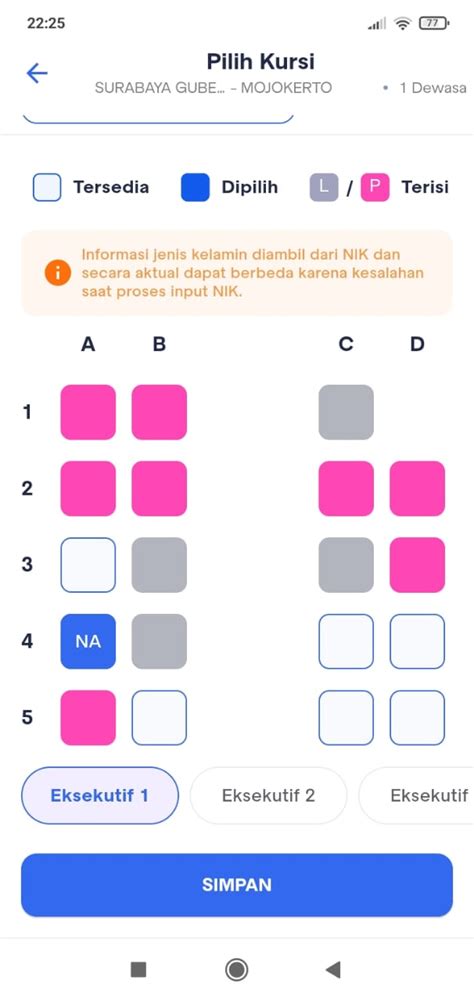 Fitur Female Seat Map Pada Aplikasi Acces By Kai Kereta Api Kita
