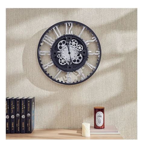 Часы настенные Dream River Шестеренки Gh61159 круглые металл цвет черный бесшумные 40 купить