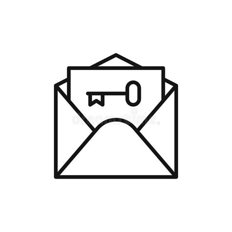 Email Security Key Logo Sign Vector Outline Stock Vector Illustration Of Envelope Security