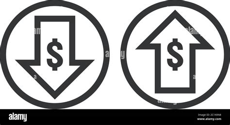 Dollar Increase Decrease Icon Money Symbol With Arrow Stretching