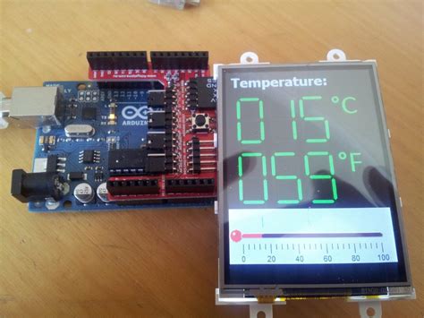 4d Systems Visi Genie Ulcd 32ptu Ar Screen Displaying Dht22 Temperature Data General Guidance