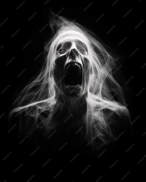Screaming Ghost Face Scream Of Horror Ghostly Figure Screaming