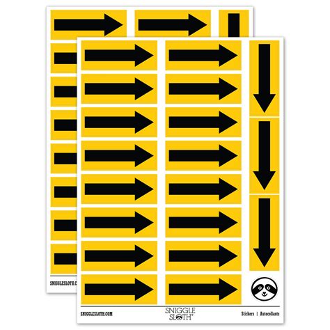 Bold Arrow Pointing Right Left Sticker Set Yellow Matte Finish 2