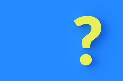 파란색 배경에 노란색 물음표 알 수 없는 정보를 검색합니다 공간을 복사합니다 맨 위 보기입니다 3d 렌더 노랑에 대한 스톡 사진 및 기타 이미지 Istock