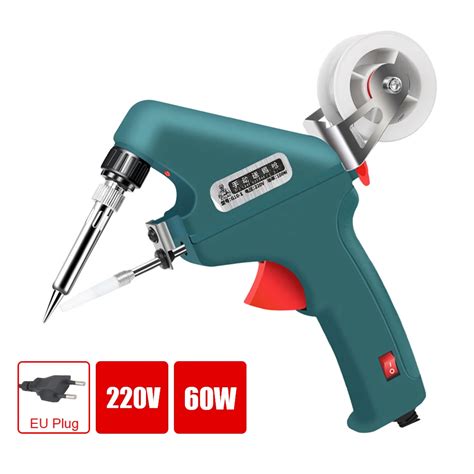 휴대용 전기 용접기 장비 키트 내부 가열 자동 주석 공급 납땜 인두 총 60w 용접기 Eu 220v Aliexpress