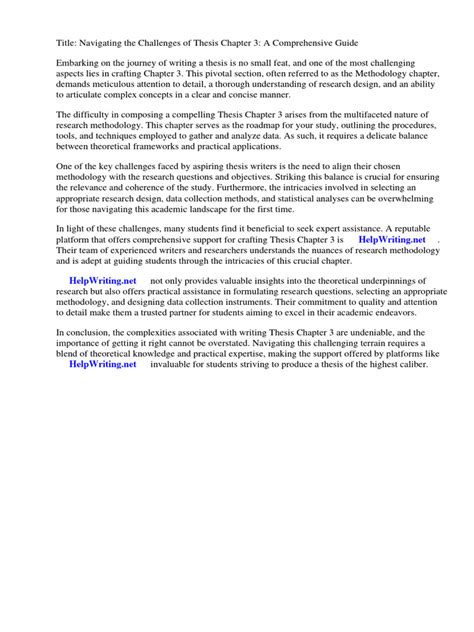 How To Write Thesis Chapter 3 Download Free Pdf Methodology Thesis
