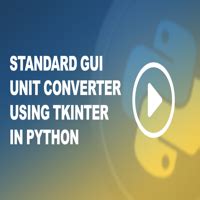 Standard GUI Unit Converter Using Tkinter In Python GeeksforGeeks Videos