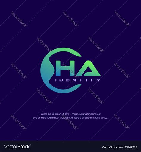 Ha Initial Letter Circular Line Logo Template Vector Image