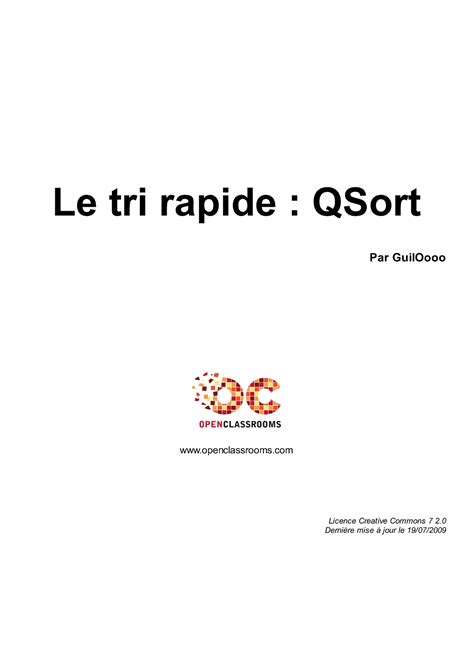 Le Tri Rapide Qsort Le Tri Rapide Qsort Par Guiloooo Openclassrooms