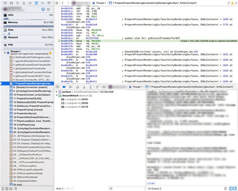 ios build exc bad access r unity3d