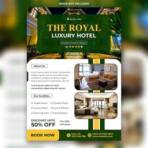 Royal Luxury Hotel Flyer Design Template Premium Psd