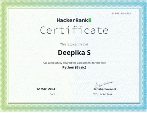 Deepika S On Linkedin Python Hackerrank Programming