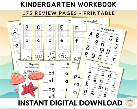 Printable Kindergarten Summer Workbook Educational Activities For