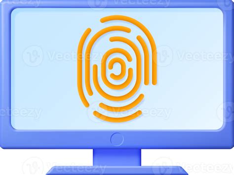 3d Fingerprint On Computer 35712139 Png