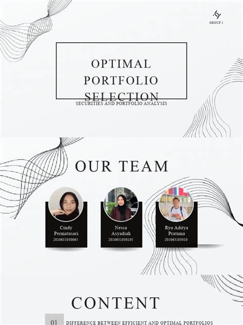Group 4 Optimal Portfolio Selection Pdf Modern Portfolio Theory