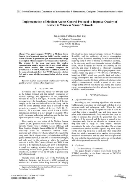 Implementation Of Medium Access Control Protocol To Improve Quality Pdf Computer Network