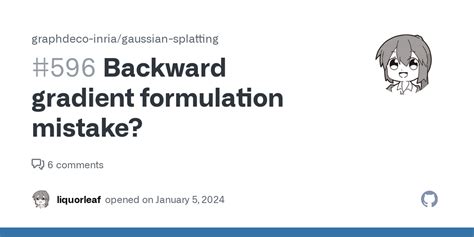 Backward Gradient Formulation Mistake · Issue 596 · Graphdeco Inria