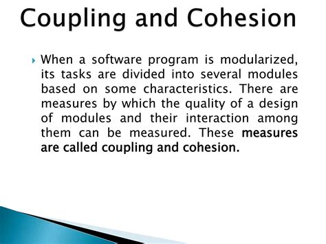 Coupling and cohesion | PPT | Programming Languages | Computing