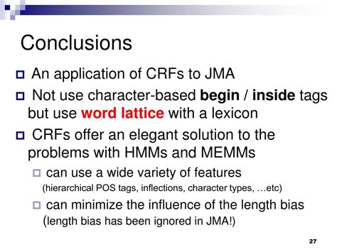 Ppt Applying Conditional Random Fields To Japanese Morphological