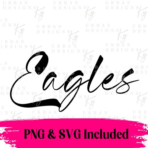 Eagles Handwritten Lettered Design Png Svg Baseball Basketball Football