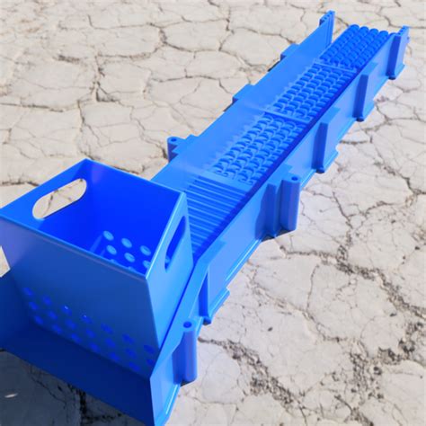 📦 Gold Sluice Box V2 Modular Expandible Included 4 Mats Classifier・ Stl File For 3d