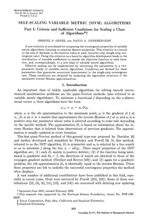 pdf self scaling variable metric ssvm algorithms part i criteria and sufficient conditions