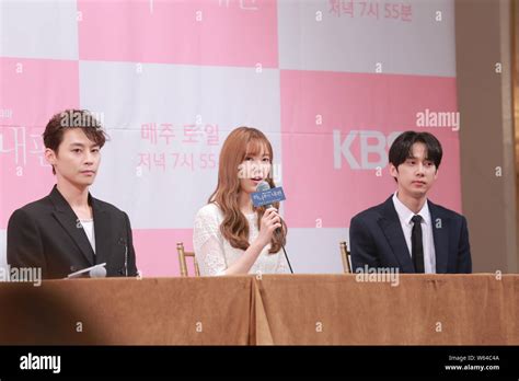 From Left South Korean Actor Jung Eun Woo Actress Na Hye Mi And Actor Park Sung Hoon Attend