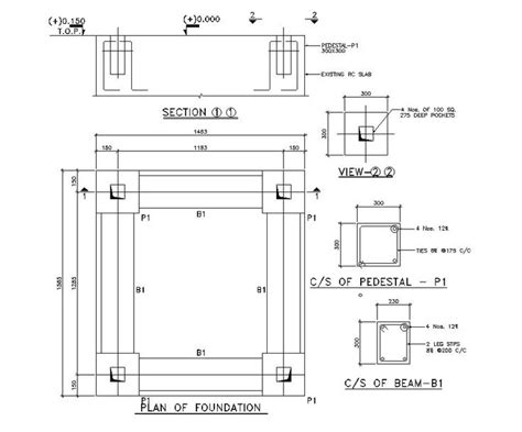 An Architectural Drawing Showing The Plan And Section