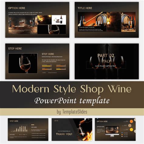 Modern Style Shop Wine Powerpoint Template Masterbundles
