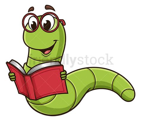 Reading Bookworm Clipart