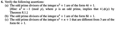 solved verify the following assertions a ﻿the odd prime