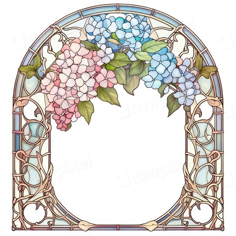 Stained Glass Floral Frame Free Photo Illustration Rawpixel