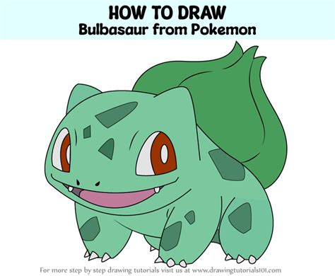 How To Draw Bulbasaur From Pokemon Easy Step By Step Tutorial Drawingtutorials Com