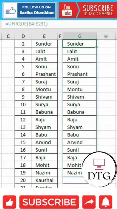 Sort Unique Formula Short Excel Exceltips Shorts Exceltutorial