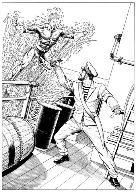 Blackjack Vs The Golden Age Aquaman Bandw In David Stepps Original