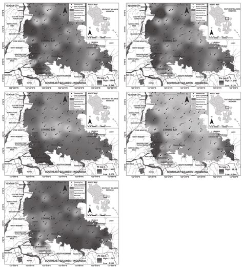 Spatial Distribution Of Trace Elements Pb Cu Ni Fe And As In