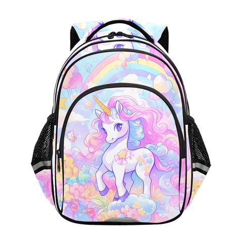 Alaza Unicorn With Rainbow School Backpack Elementary Bag Bookbag