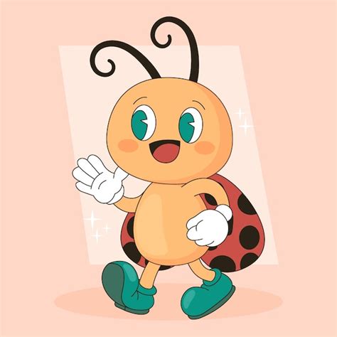 Free Vector Hand Drawn Cartoon Ladybug Illustration