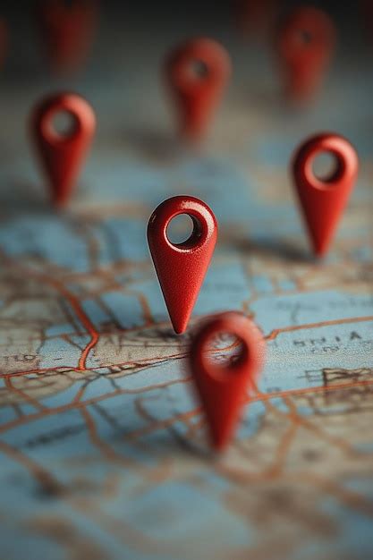 Red Map Pin Icons With Location Tags Premium Ai Generated Image