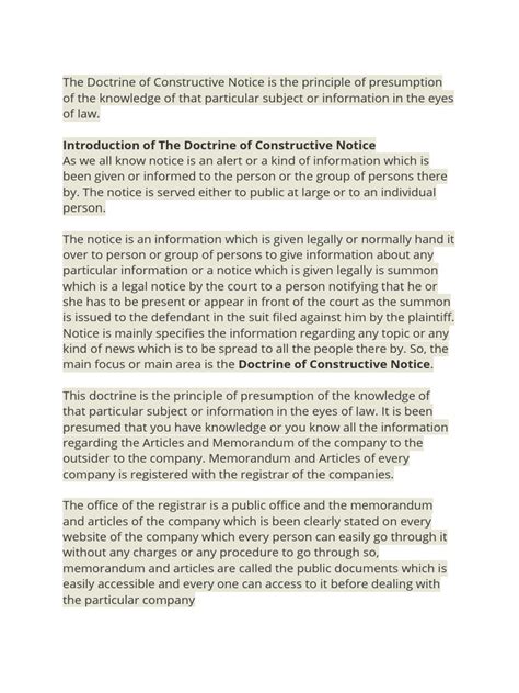 1c Iv Doctrine Of Constructive Notice Pdf Lawsuit Business Law