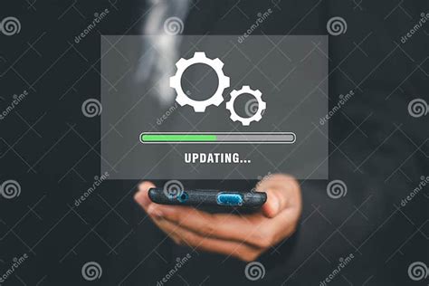 Person Waiting For Installing Update Process With Loading Bar Icon On