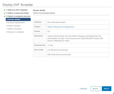 Deploying Vmware Virtual Appliance