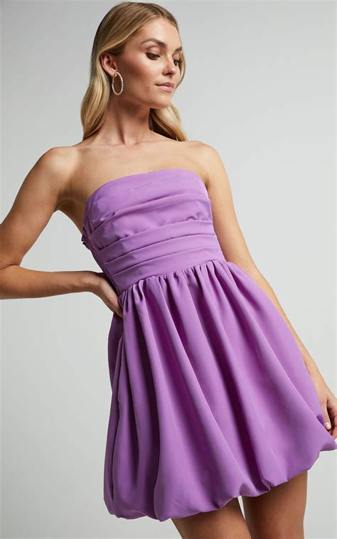 Shaima Mini Dress Strapless Dress In Orchid Showpo