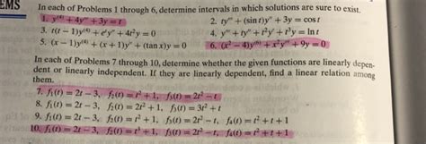 solved cms in each of problems 1 through 6 determine