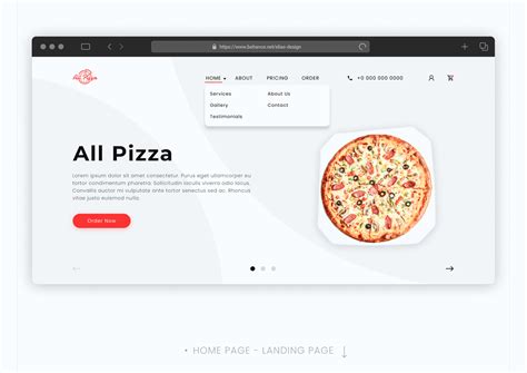 Pizzeria Website Design On Behance