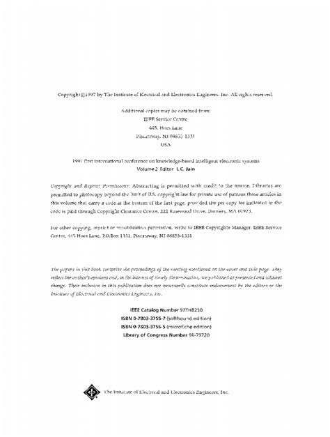 knowledge based intelligent electronic systems ieee conference