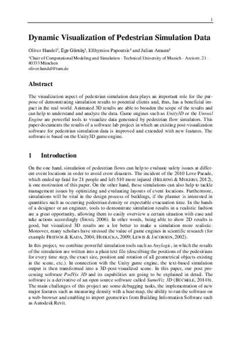 Pdf 1 Dynamic Visualization Of Pedestrian Simulation Data