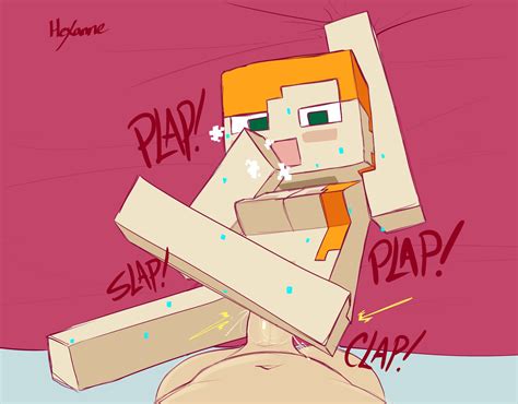 Rule 34 1boy 1girls Alex Minecraft Breasts Cube Head Cubic Body
