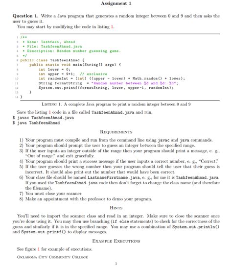 Solved Assignment 1 Question 1 Write A Java Program That