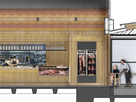 A Colored Architectural Elevation Rendered With Materials And Textures